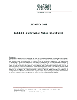 Exhibit 2 Confirmation Notice (Short ) Doc Template | pdfFiller