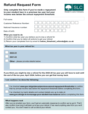 Fillable Online SLC Refund Request Form. SLC Refund Request Form Fax Email Print - pdfFiller