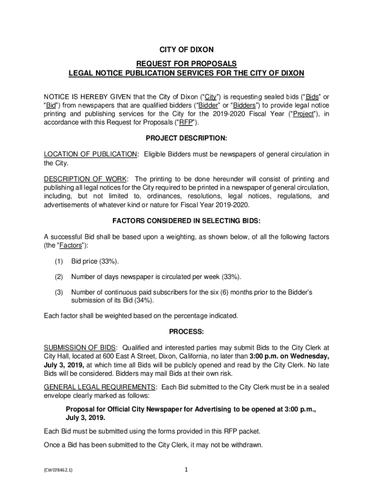 Fillable Online Fillable Online ci dixon ca CITY OF DIXON REQUEST FOR ...