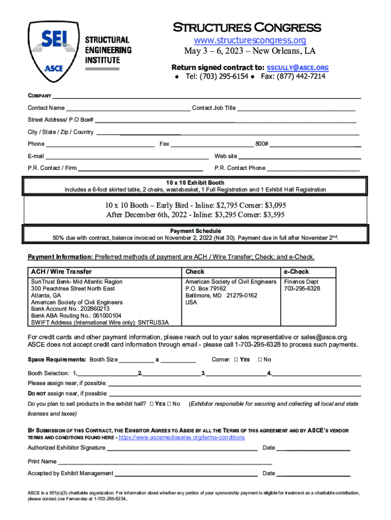 Fillable Online Structures Congress 2023 Registration Form Fax Email Print - pdfFiller