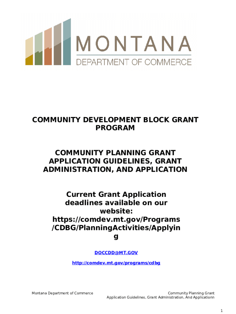 CDBG Grant Administration Manual - Community MT - comdev mt Doc Template | pdfFiller