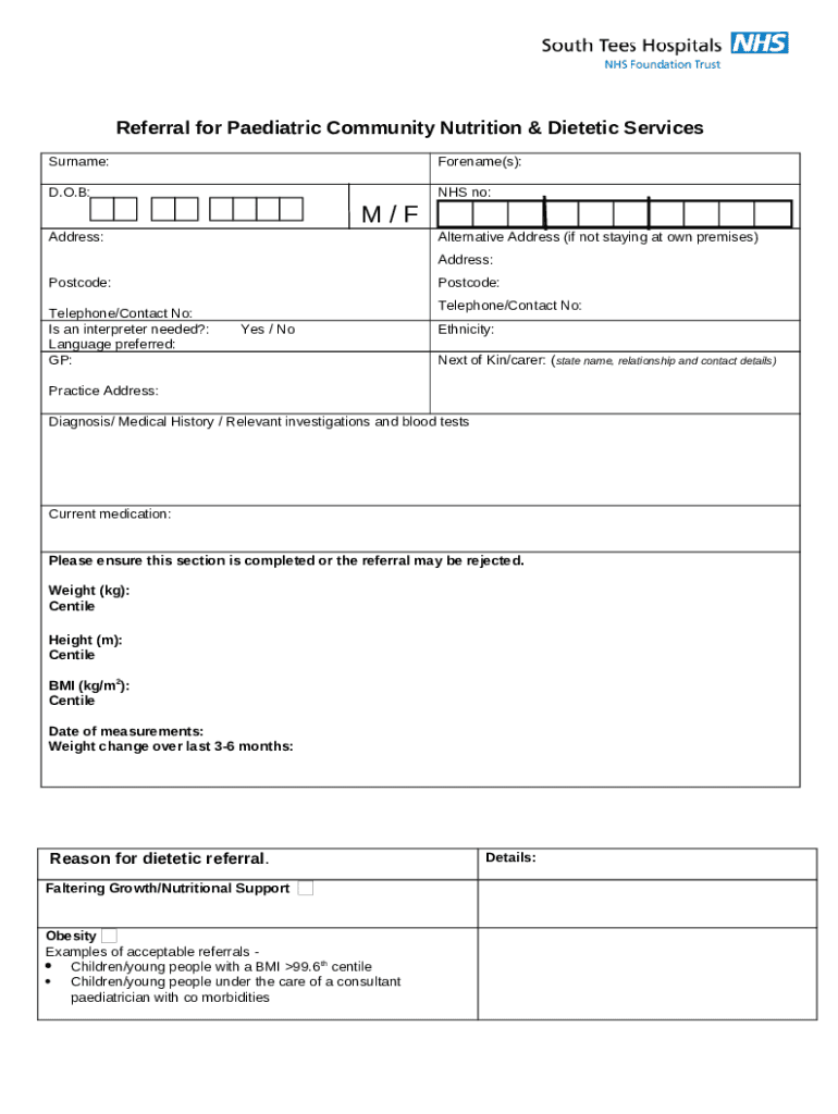 Paediatric-Referral--2021-Friarage. ... Doc Template | pdfFiller