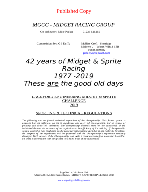 Midget & Sprite Challenge - Midget Register Doc Template | pdfFiller