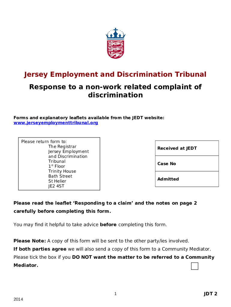 Response to a non-work related complaint of discrimination Doc Template ...
