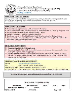 Low-Income Home Energy Assistance Program Application ... Doc Template ...