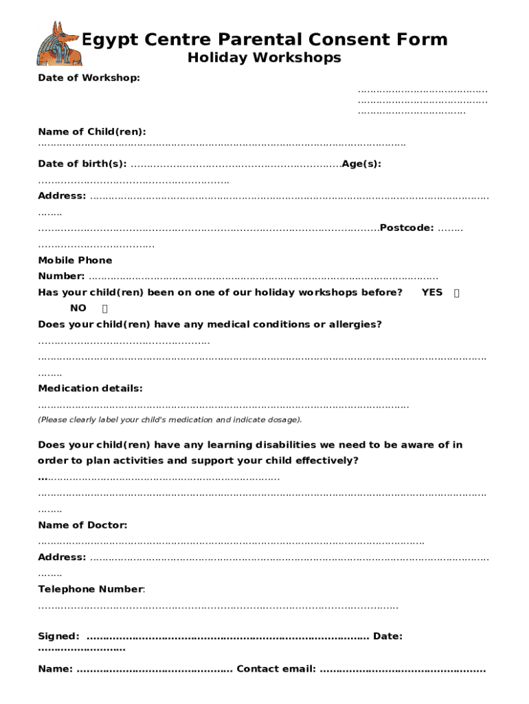 Egypt Centre Holiday Club Doc Template | pdfFiller