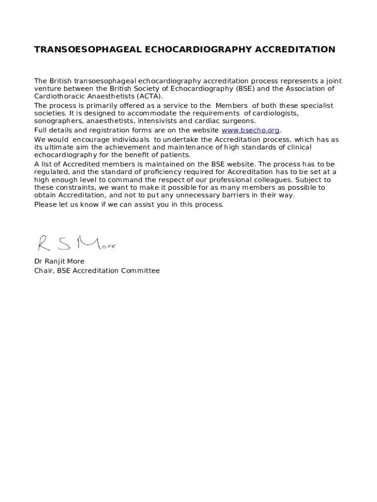 British Society of Echocardiography establish standards in ... Doc Template | pdfFiller
