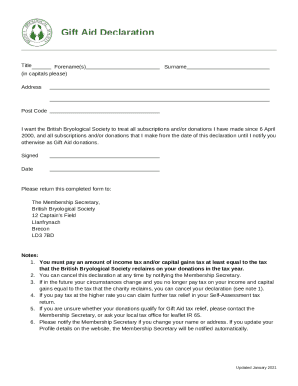 BBS Gift Aid . BBS Gift Aid Doc Template | pdfFiller