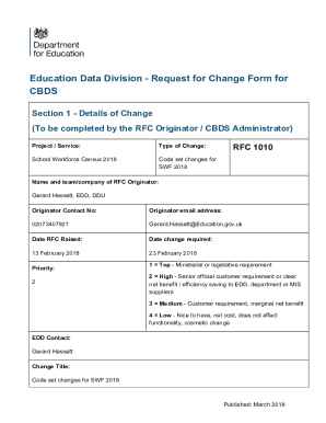Fillable Online RFC 1010 Request for Change Form for CBDS Fax Email ...