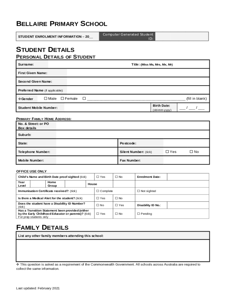 Bellaire Primary School Doc Template | pdfFiller