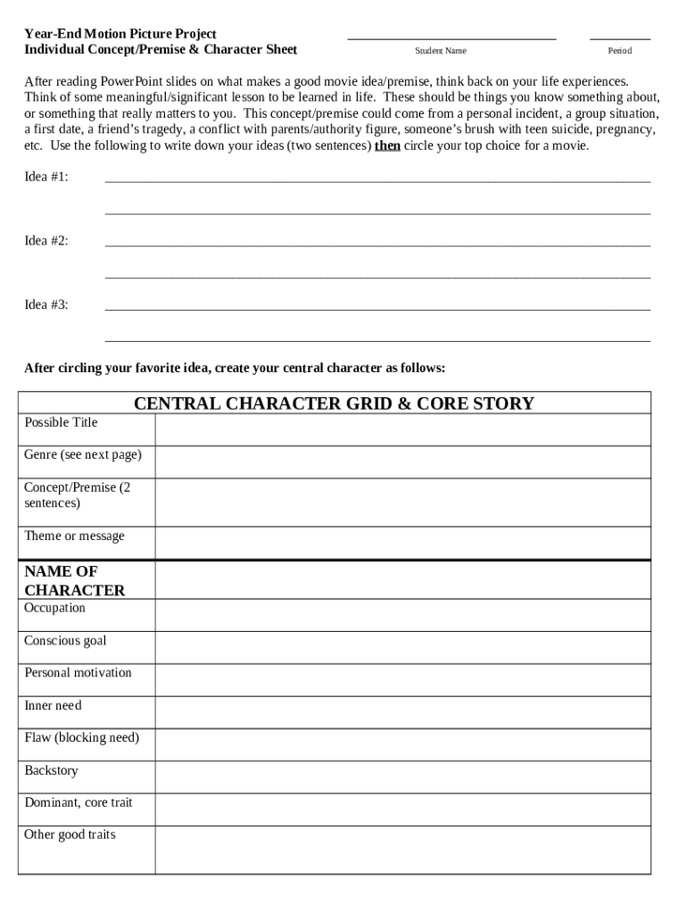 Year-End Motion Picture Project Doc Template | pdfFiller