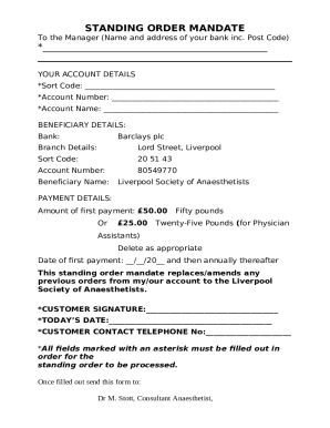 Standing Order Instruction Name and Full Postal Address ... Doc ...