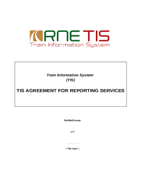 TIS Agreement for Reporting Services Doc Template | pdfFiller