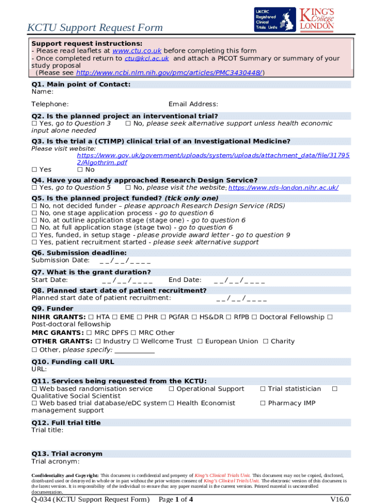 KCTU Support Request Doc Template | pdfFiller