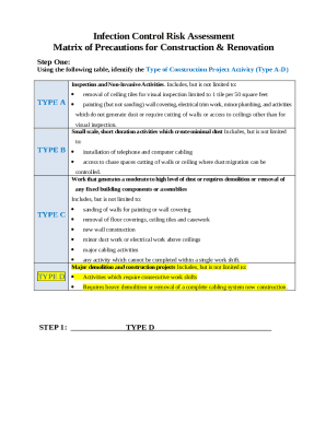 Infection Control Risk Assessment 2.0 Matrix of ... Doc Template ...