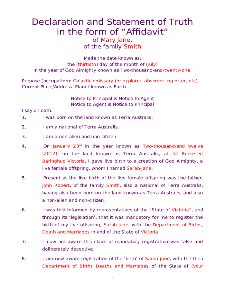 AFFIDAVIT OF TREVOR ALEXANDER Doc Template | pdfFiller