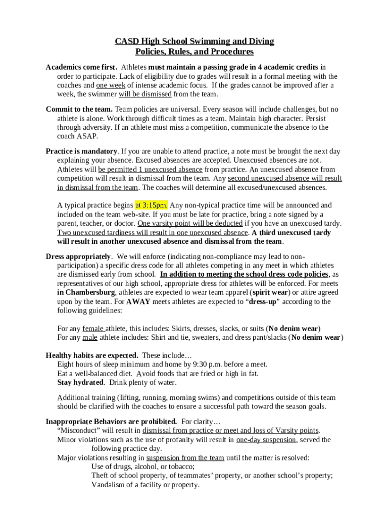 interscholastic athletics student handbook grades 7-12 Doc Template ...
