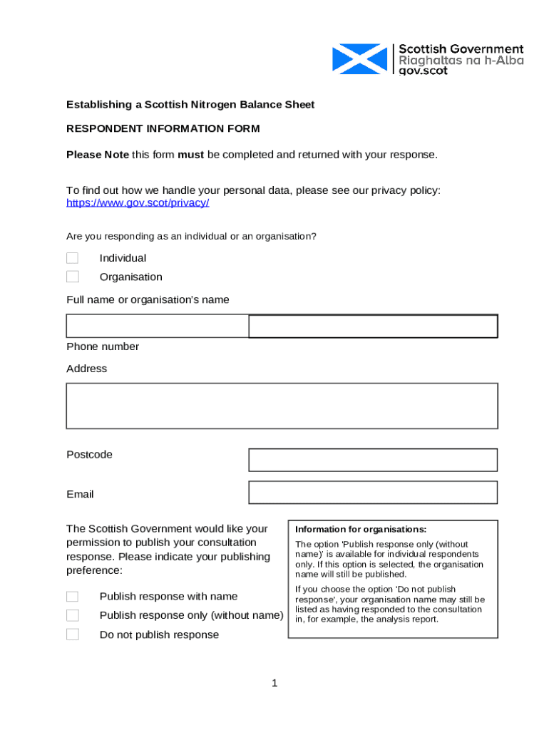 The Climate Change (Nitrogen Balance Sheet) (Scotland) ... Doc Template ...