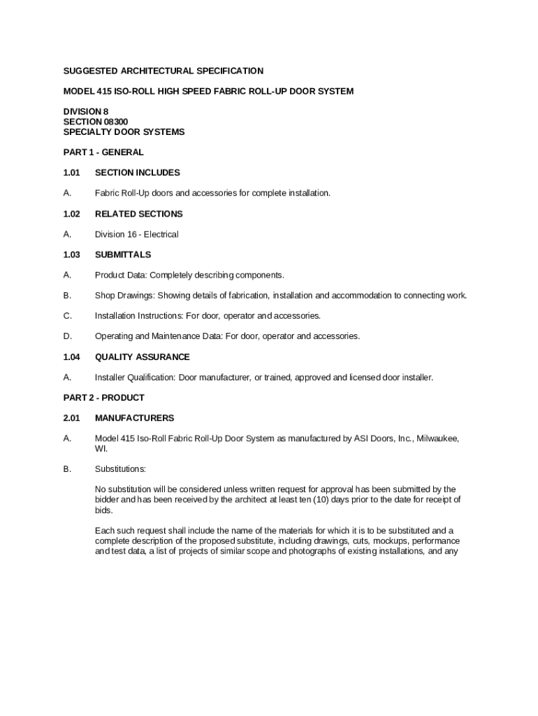 Roll up door installation instructions and safety guidelines. 1 ... Doc ...