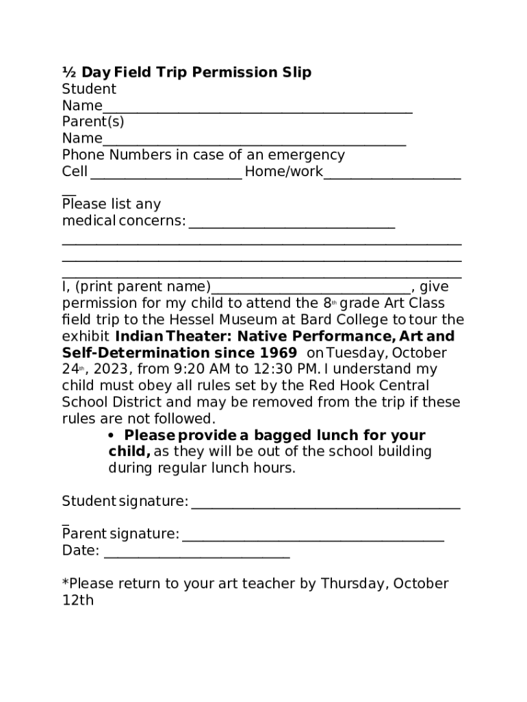 DAY TRIP CONSENT 259-3 Please sign and return ... Doc Template | pdfFiller