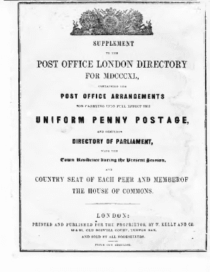 Fillable Online POST OFFICE LONDON DIRECTORY Fax Email Print - pdfFiller