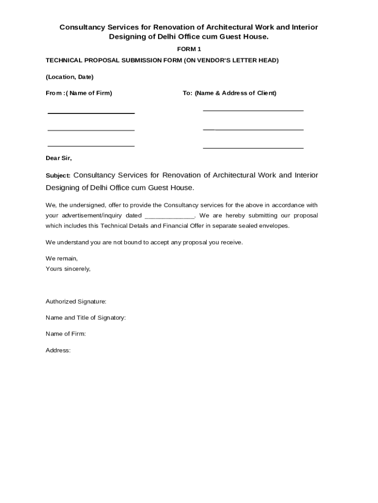 s for Technical Bid & ats for Price Bids Doc Template | pdfFiller