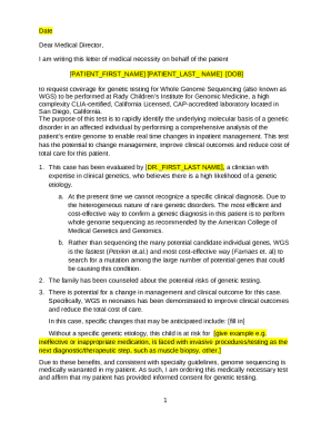 Example Letter for Patients to Share Genetic Testing ... Doc Template ...