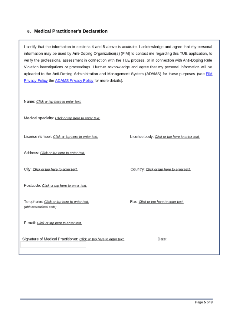 TUE Application - FIM Doc Template | pdfFiller