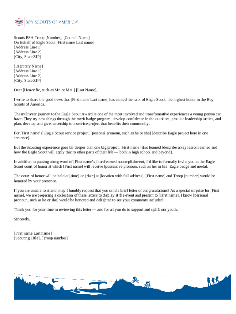 Eagle Scout Letters - Boy Scouts of America - blog scoutingmagazine Doc ...