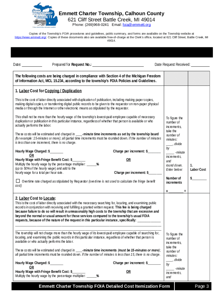 Emmett Charter Township Doc Template | pdfFiller