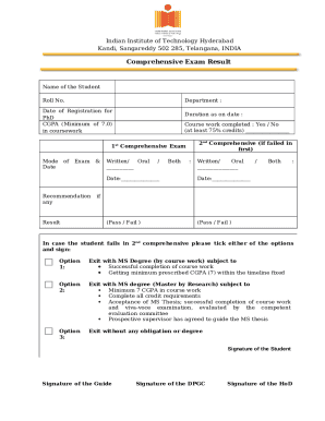 Comprehensive Exam evaluation Doc Template | pdfFiller
