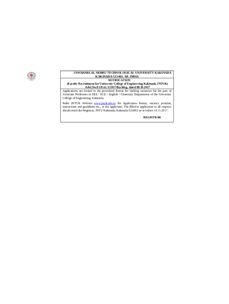 Notification-for-Backlog-Recruitment- ... Doc Template | pdfFiller