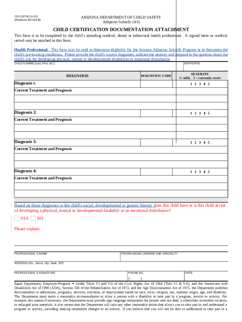Child Certification Documentation - Fill Online, Printable, ... Doc ...