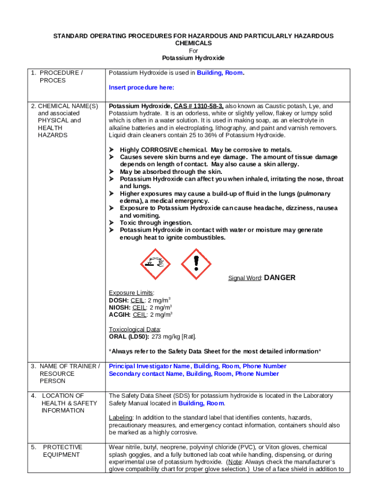 Appendix K Standard Operating Procedure for Particularly ... Doc Template | pdfFiller