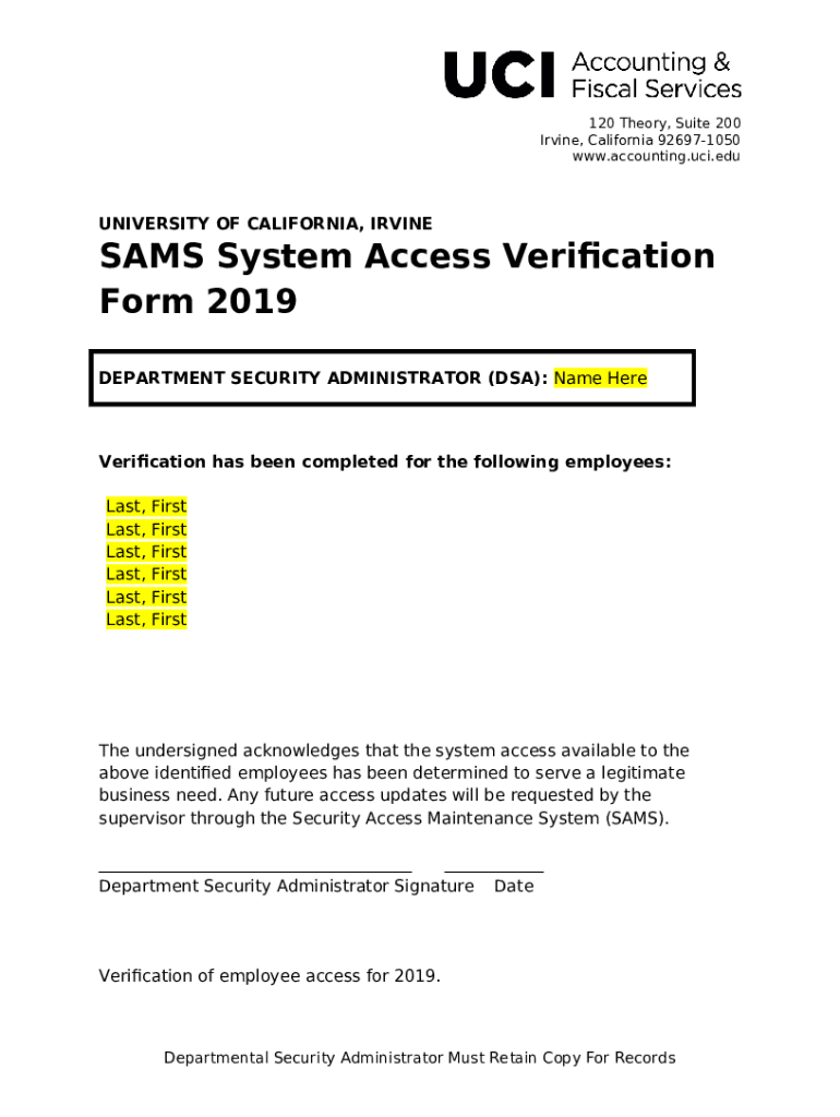 Administrative Systems Access Verification - accounting uci Doc ...