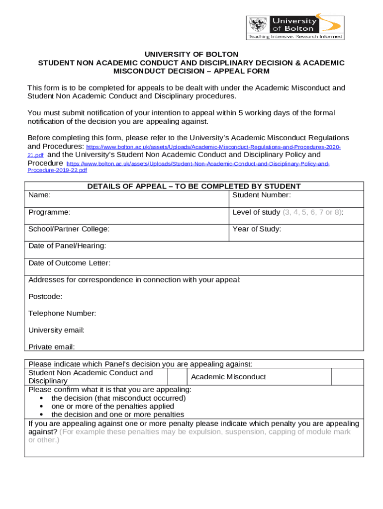 Halls of Residence Student Conduct Statement Doc Template | pdfFiller