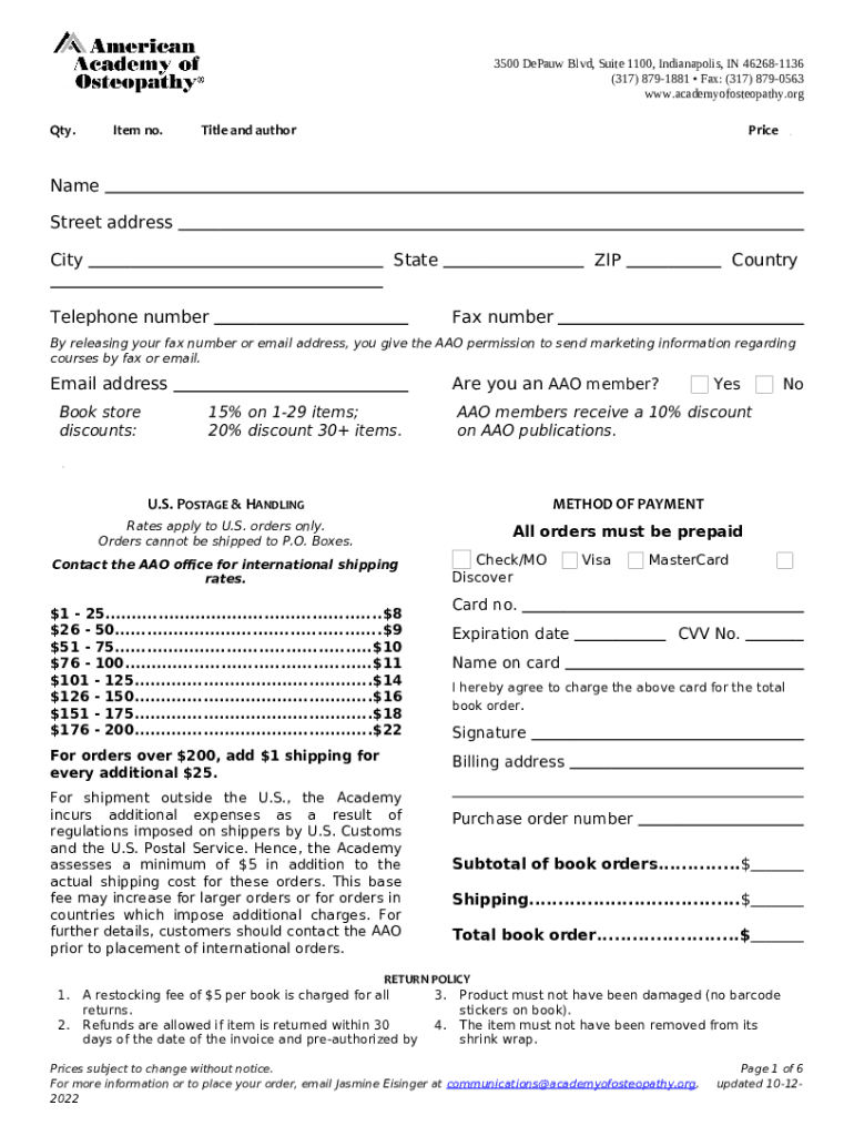 The American Academy of Osteopathy Doc Template | pdfFiller