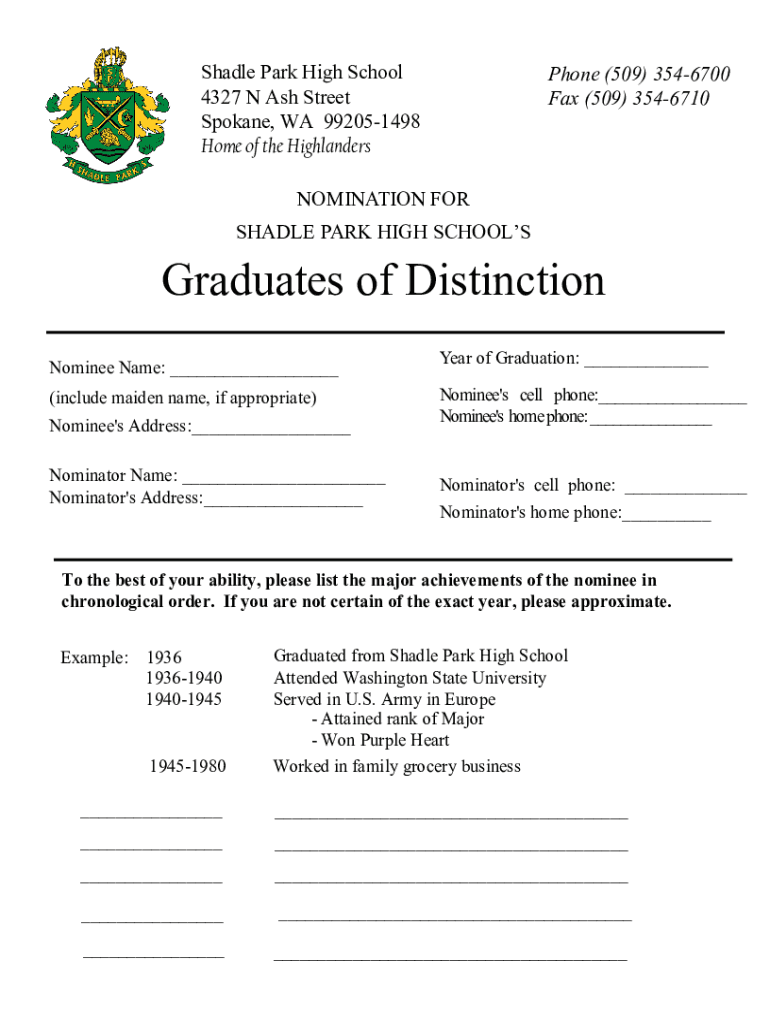 Fillable Online Shadle Park Highlanders - Official Athletic ...