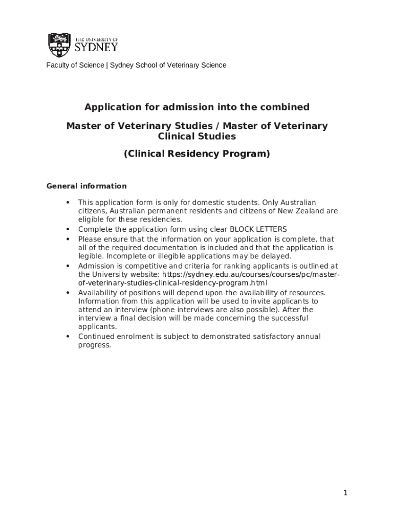 Residency Application & General Ination Doc Template | pdfFiller