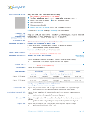 europass-cv.doc Doc Template | pdfFiller