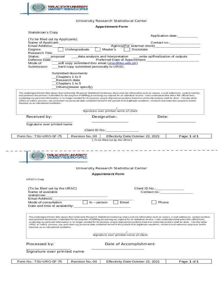 tsu-uro-sf-75-appointment-.docx Doc Template | pdfFiller