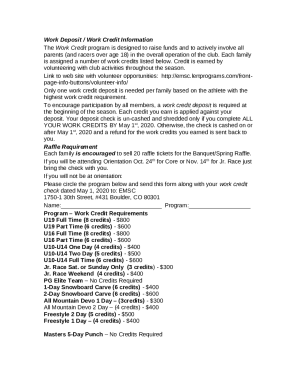 Work Deposit / Work Credit Ination Doc Template | pdfFiller