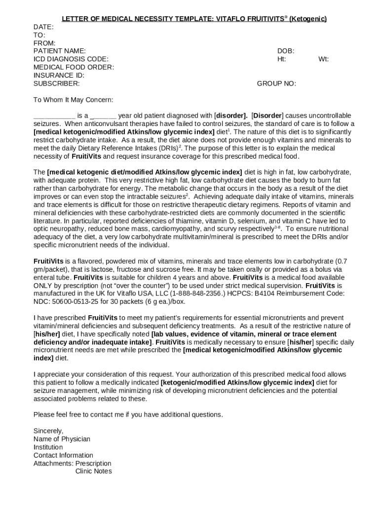 Glycosade Letter of Medical Necessity Template - StudyLib Doc Template ...