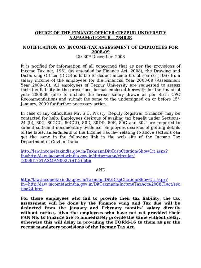 784028 NOTIFICATION ON INCOME-TAX ASSESSMENT ... Doc Template | pdfFiller