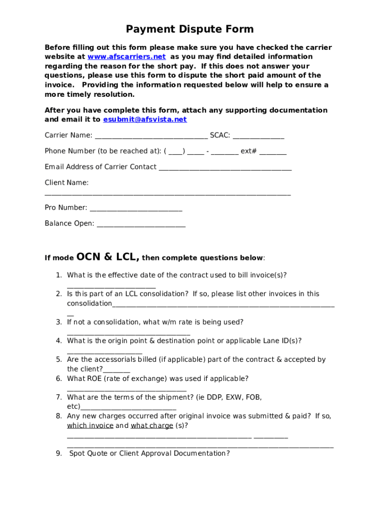 Transaction Research Dispute Doc Template | pdfFiller