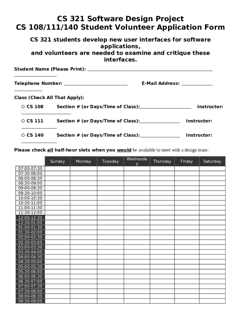 CS 321 Software Design Project - hci cs siue Doc Template | pdfFiller