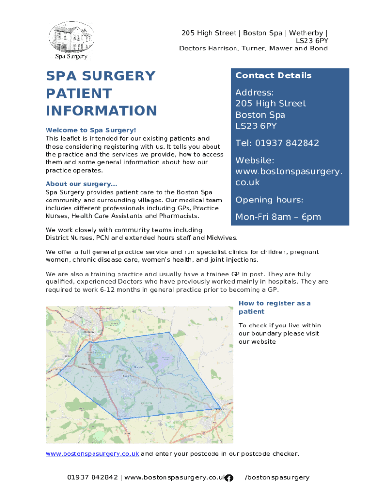 Practice Policies & Patient Ination - Spa Surgery Doc Template | pdfFiller