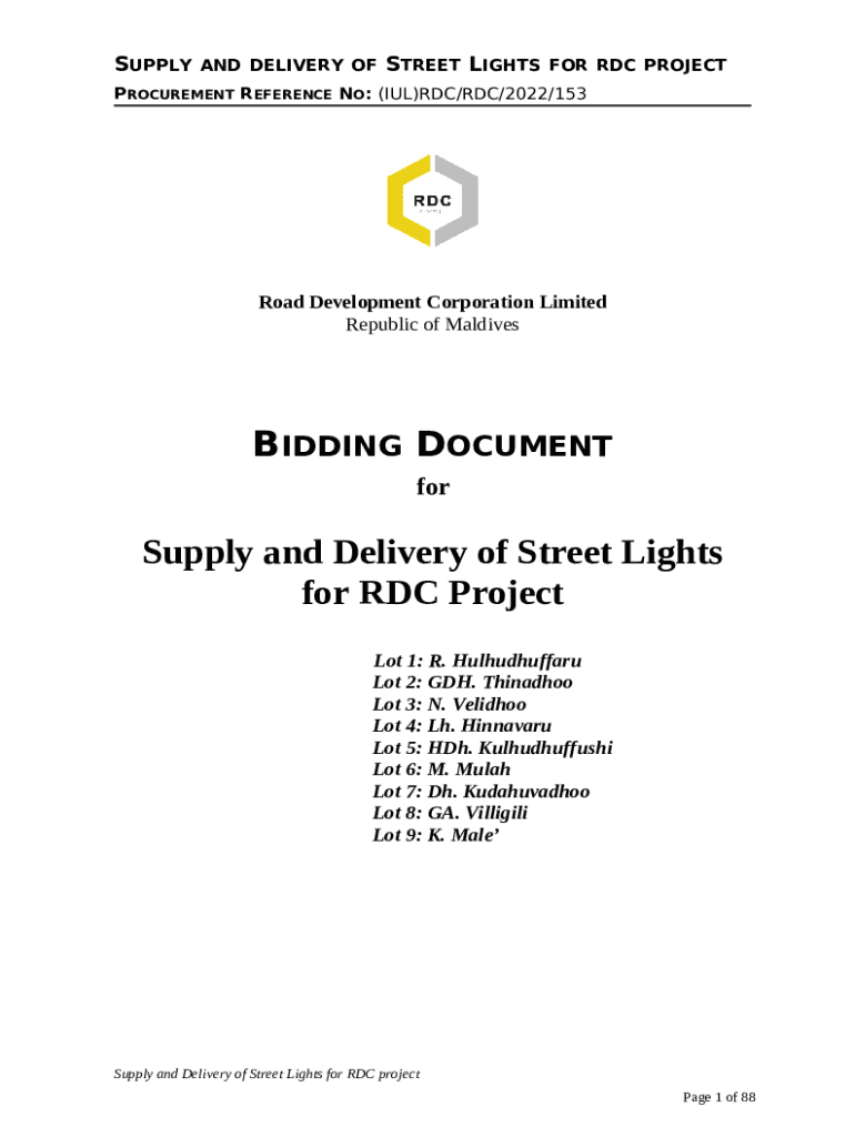 Supply and Delivery of Street Lights for RDC Project Doc Template ...
