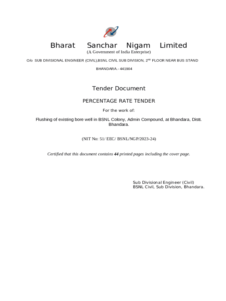 Internal painting to D-I/1 staff quarters and other ... - BSNL ... Doc Template | pdfFiller