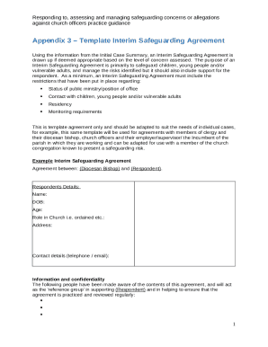 Template ongoing safeguarding agreement Doc Template | pdfFiller